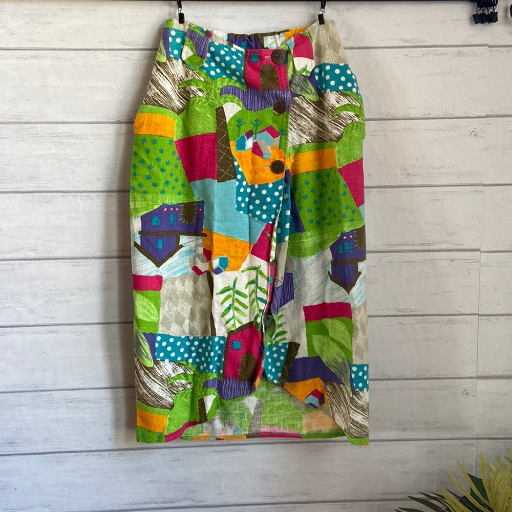 Vintage Eagle River Multi Colored Wrap Skirt - Gem